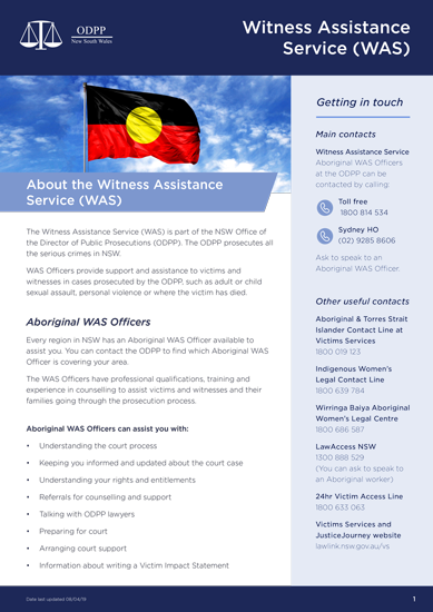 Aboriginal Witness Assistance Service officers | ODPP